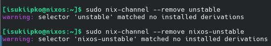 Trying To Remove Nixos Unstable Channels It Doesnt Work Help NixOS
