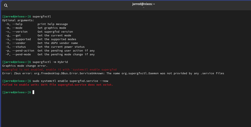 Trouble Enabling Supergfxctl Service Help Nixos Discourse