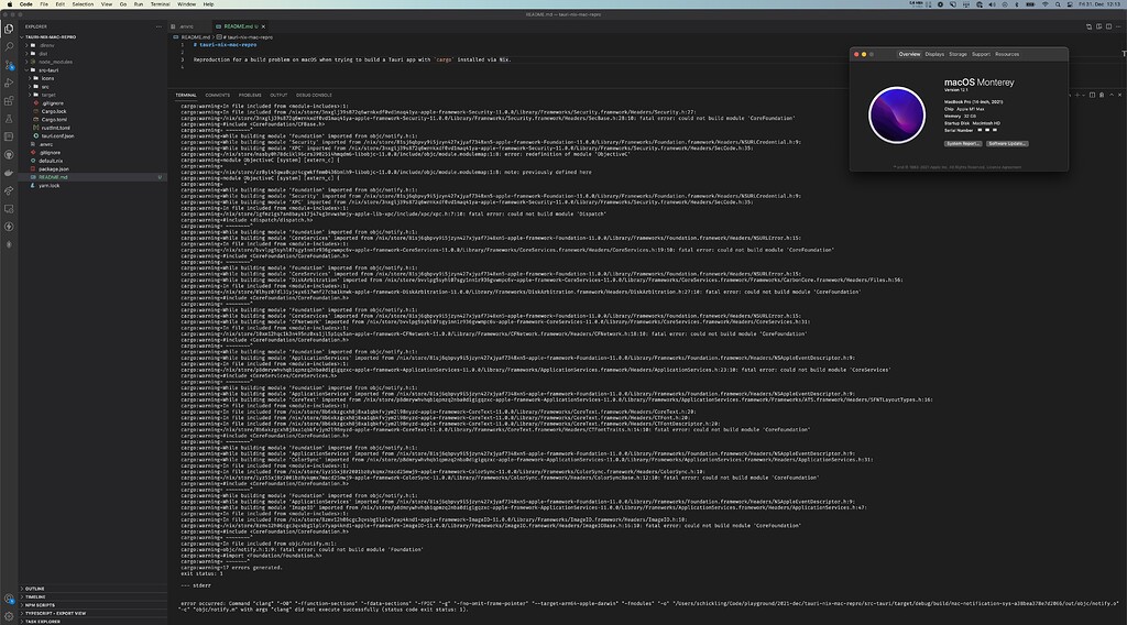 Can't build Tauri app on macOS with Rust installed via Nix - Help - NixOS Discourse