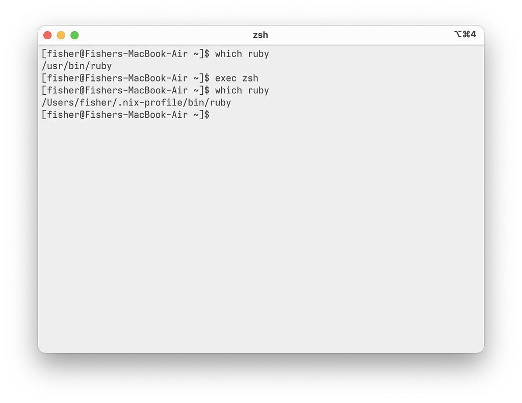 System version of command in PATH until I reload my shell - Help ...