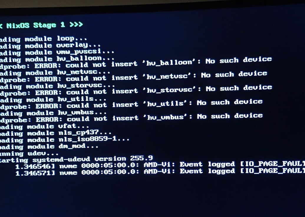 GUI installer issue : modprobe could not insert 'hv...' no such device - Help - NixOS Discourse
