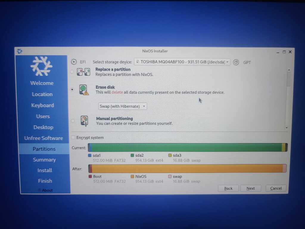 Installation Fails When Swap With Hibernate Selected Help Nixos Discourse