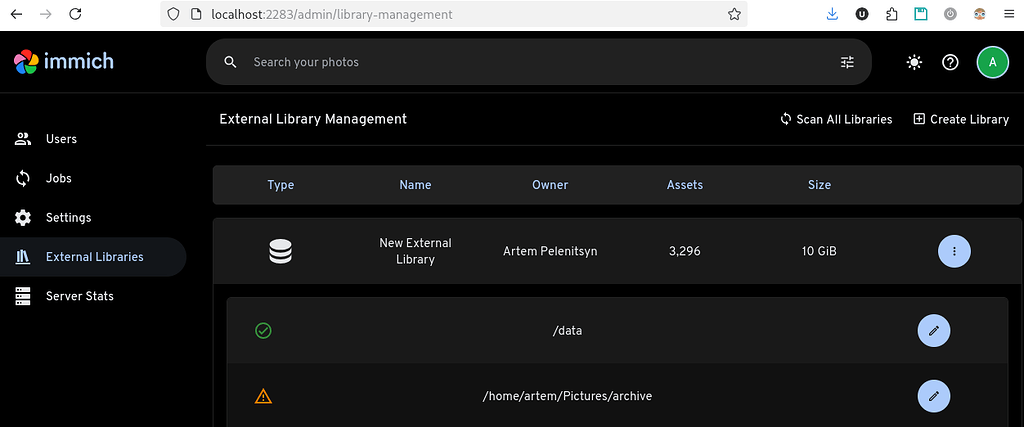 Immich module: External Libraries inside home directory: permission issue - Help - NixOS Discourse