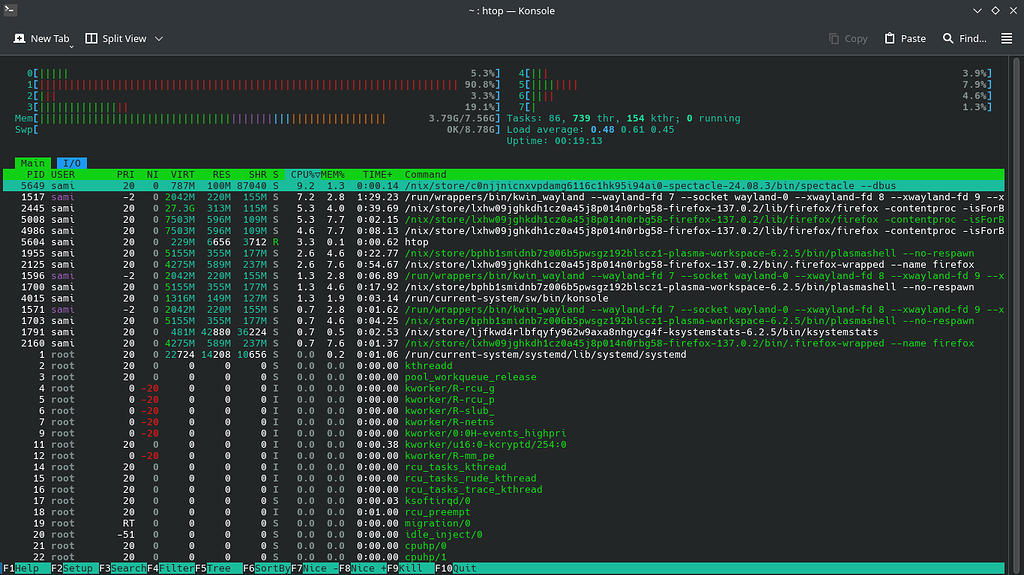CPU Core 1 90% usage on idle - Help - NixOS Discourse